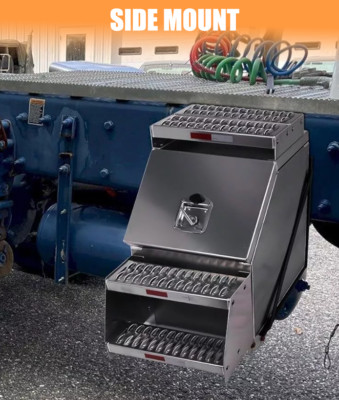 Aluminum Side Storage Saddle Step Tool Box For Semi Truck 18" x 28"x25 ...