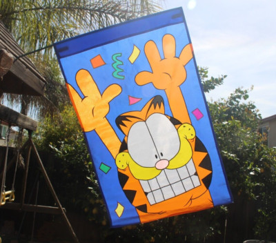 Garfield Banner 28” X 44" Nylon Applique Flag - CELEBRATION PARTY | eBay