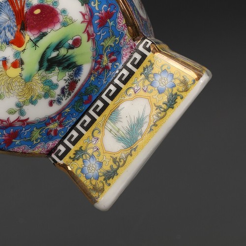 9.4" Chinese Qing Colour Enamels Porcelain Flower Animal Bird Four ...