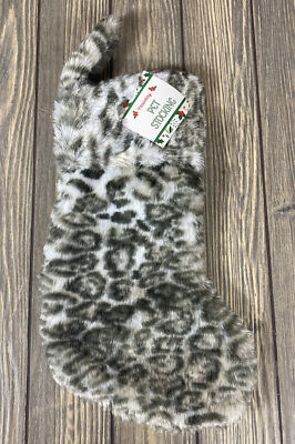 Meijer Gray Animal Print Cat Dog Christmas Holiday Pet Stocking 14” | eBay