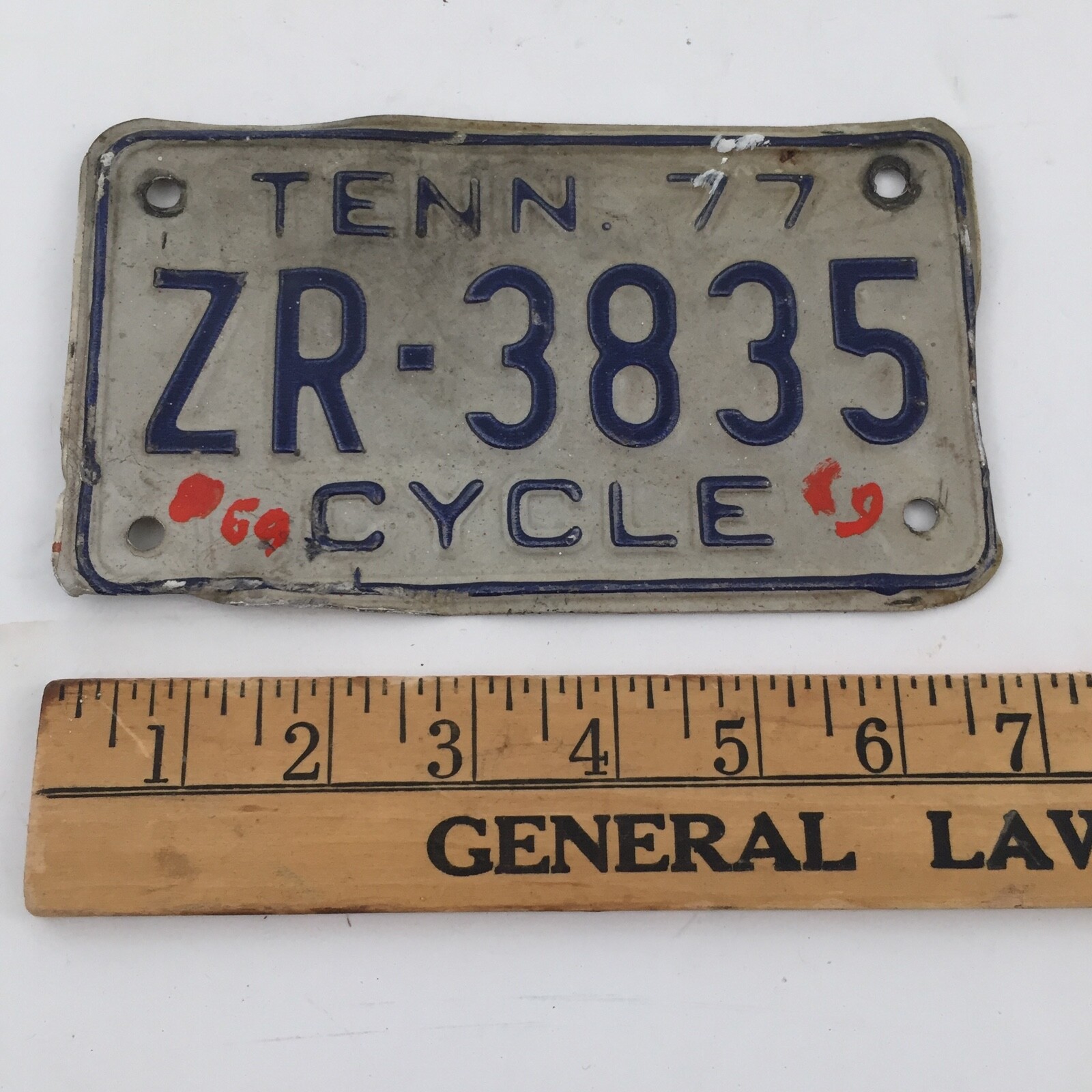 Vintage 1977 Tennessee Motorcycle License Plate - Tag - SHIPS WORLDWIDE ...