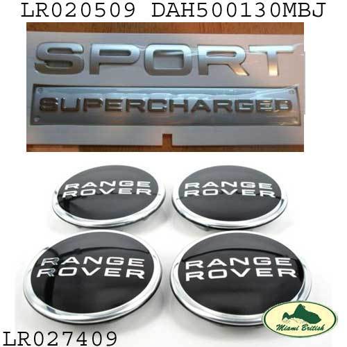 LAND ROVER RR SPORT SC EMBLEM DECAL PLATE BADGE & WHEEL RIM CENTER ...
