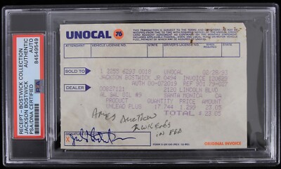 1975 Captain Marvel Jackson Bostwick Signed Unocal Receipt (PSA/DNA ...