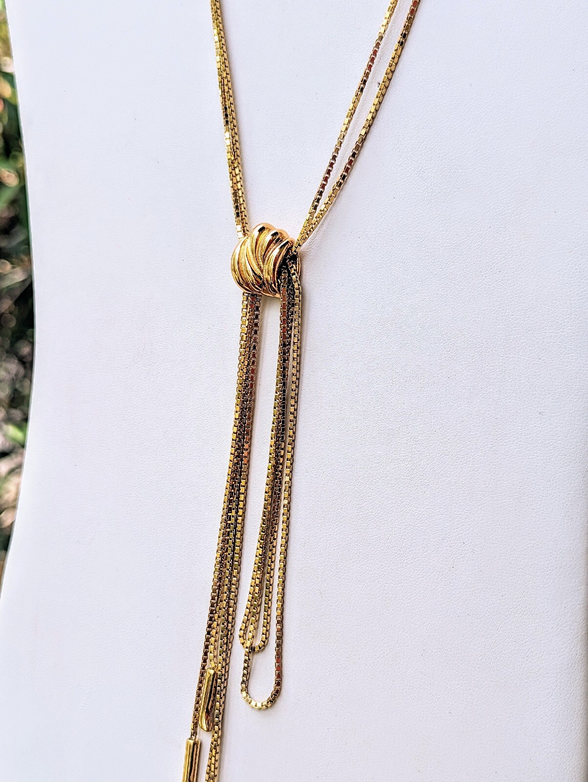 Vintage MONET Rare HTF BOLO LARIAT Gold Tone Multi Bo… - Gem