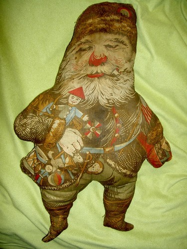 Very RARE antique 1800s, Edward Peck printed cloth Santa Claus doll ...