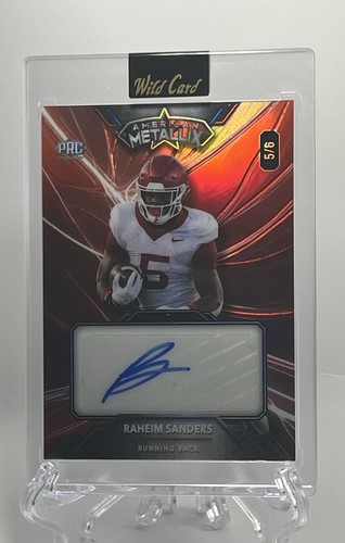 2023 Wild Card American Metallix Raheim Sanders 5/6 1st Prospect Auto ...