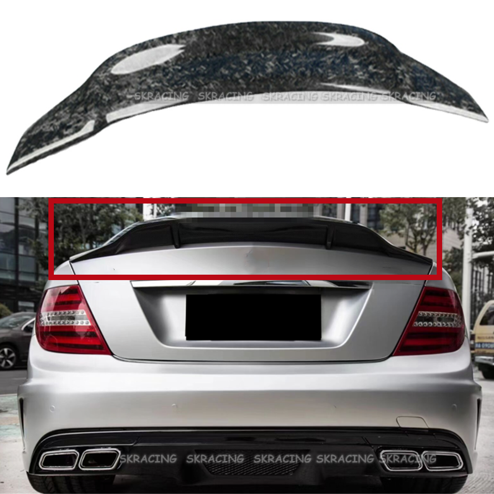 Forged CARBON FIBER DUCKBILL TRUNK SPOILER WING FOR 08-14 MERCEDES BENZ ...