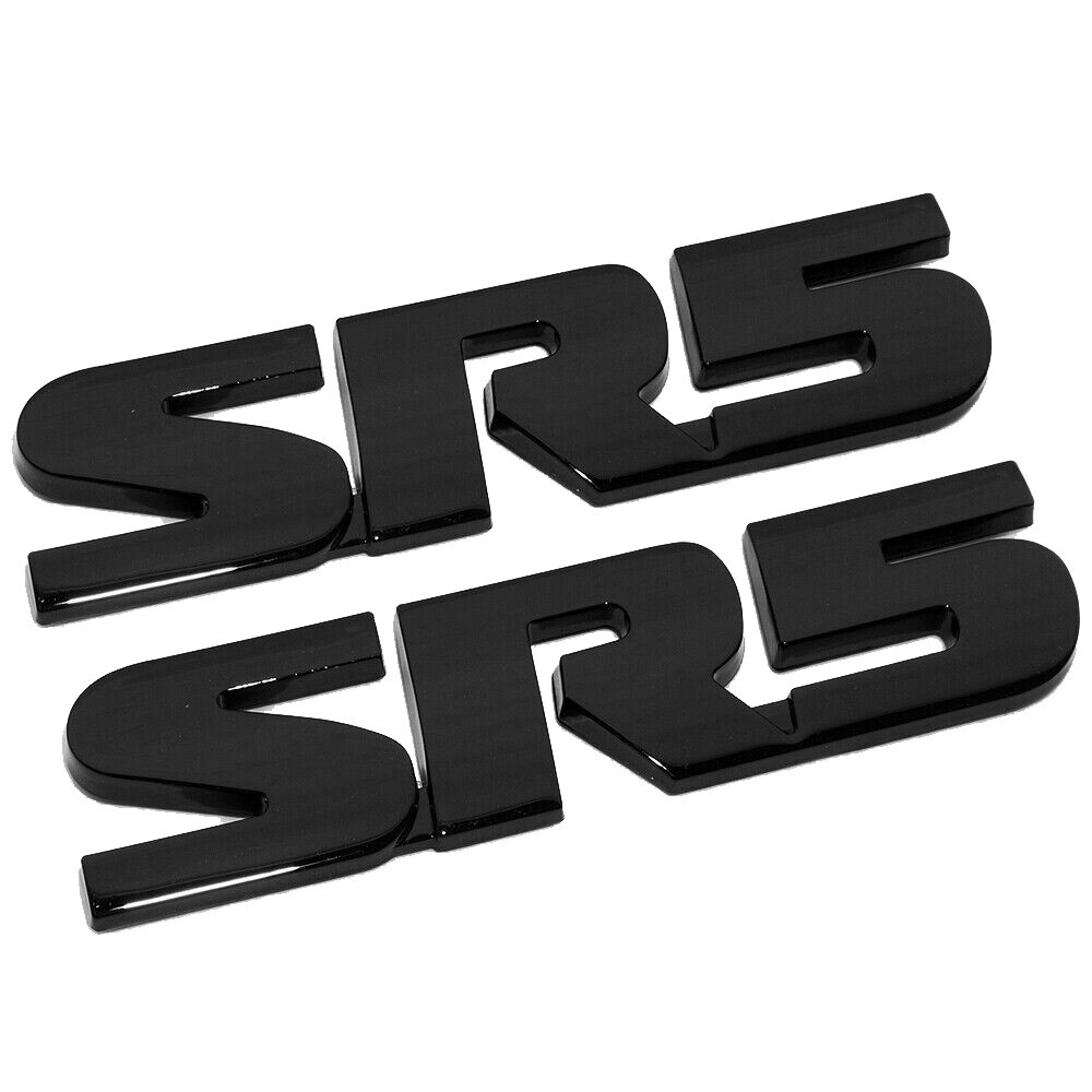 2Pc Gloss Black SR5 Emblem Badge Logo Fit tacoma 4runner tundra sequoia ...