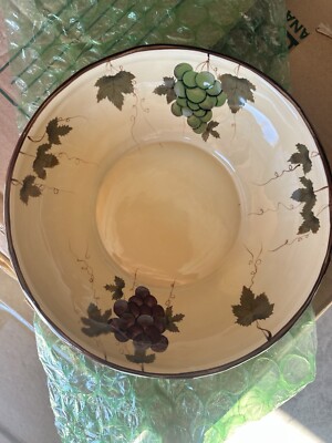 Pacific Rim China Bowl Grapes Design Dip Nuts Hand Painted 5 3/4" X 2 1 ...