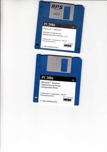 LOT DISQUET. 3 POUCES 1/2 SYSTEME+INSTALLATION POUR PC AMSTRAD 2086 ...