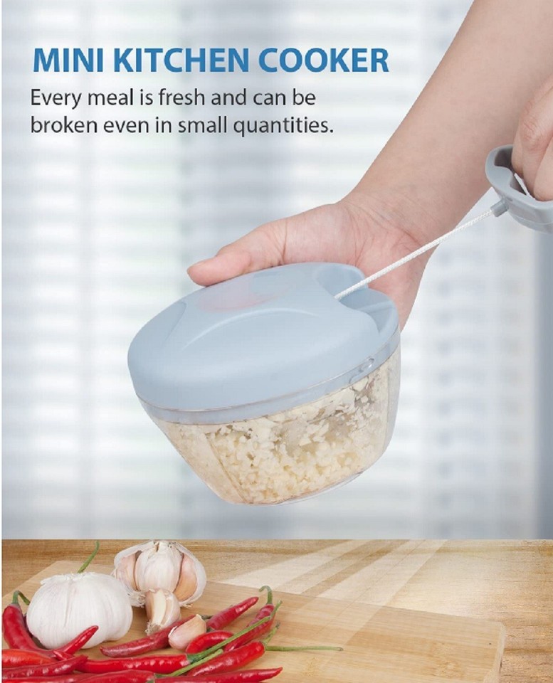 Manual Food Chopper Hand-Pull String – Portable Onion & Garlic Mincer ...