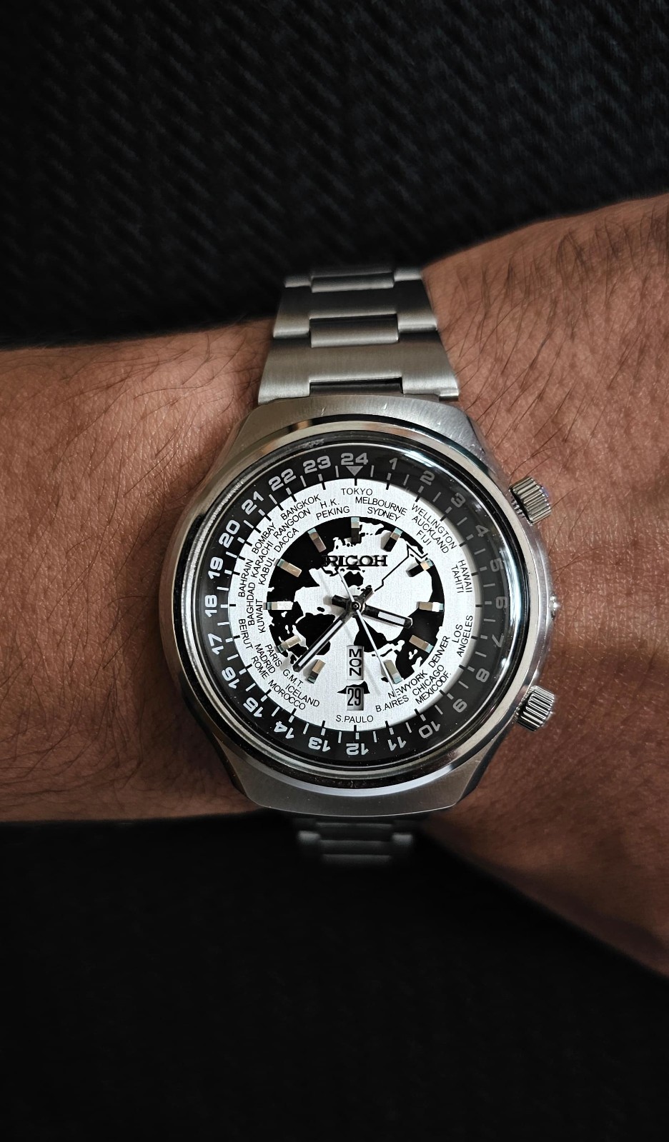 Vintage RICOH World Timer Automatic 21 Jewels EXCELLENT CONDITION Men's ...