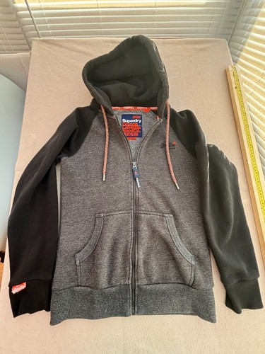 Superdry Orange Label Zip Hoodie – Grey & Black – Small – Full Zip ...