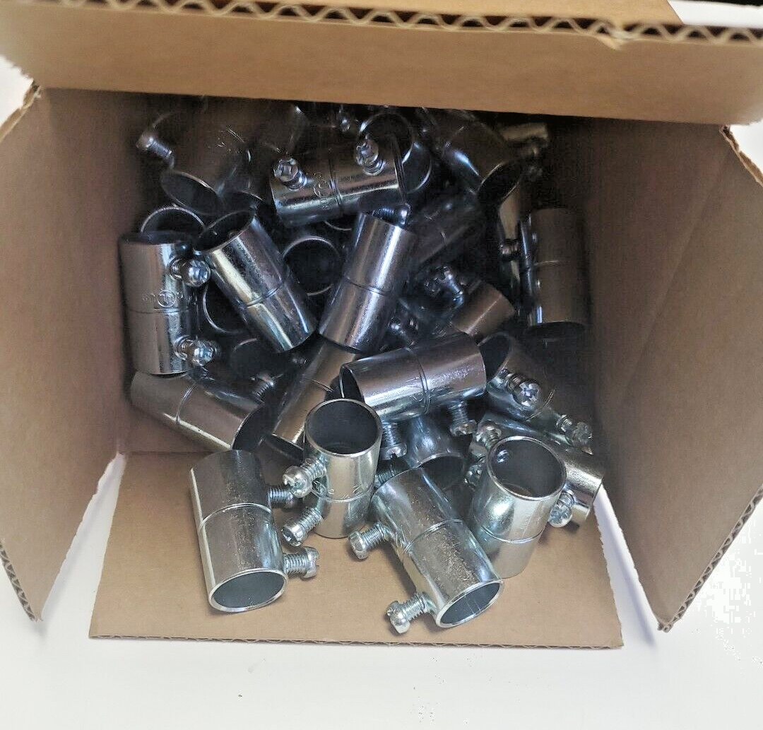 1/2 " EMT Set Screw Type Coupling Steel Concrete Tight. (50) Pack. Made ...