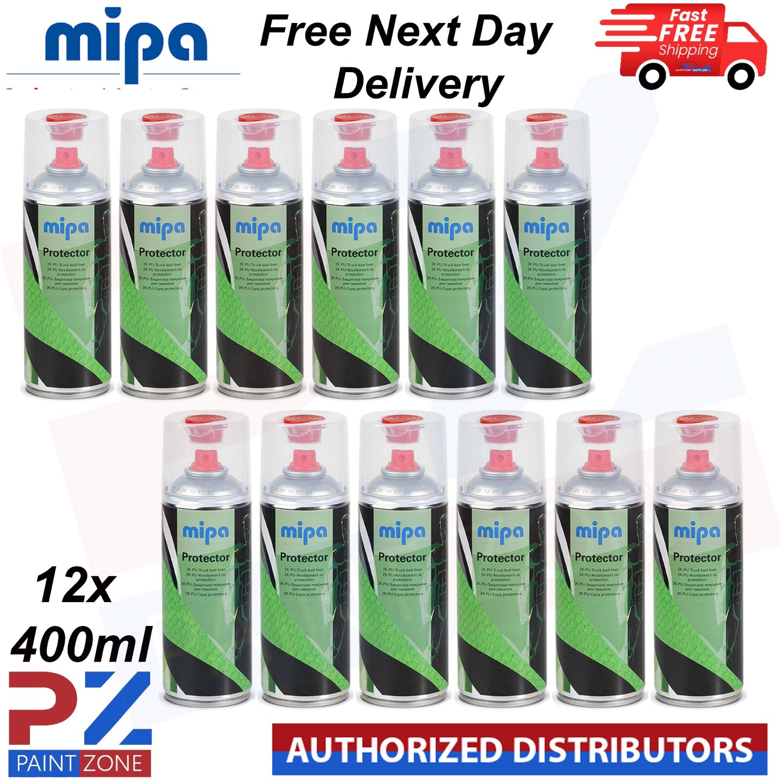12x MIPA PROTECTOR 2K TOUGH TRUCK BED LINER raptor AEROSOL 400ML ...