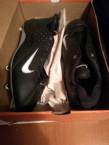 New Mens Nike Super Speed D Football Cleats Sz 15 Black Metallic Silver ...