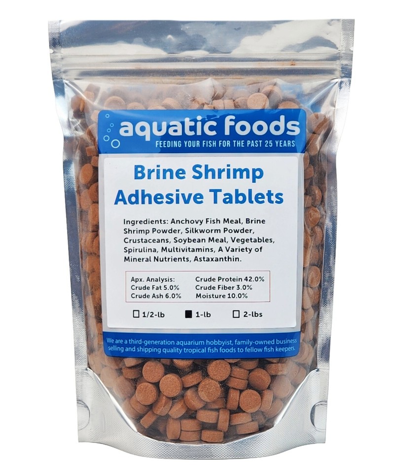 Brine Shrimp Glass Adhesive Tablets for Oscars, Catfish, Cichlids, All ...