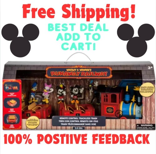 NEW🌟Disney Mickey Minnie's Runaway Railway Remote Control Trackless ...