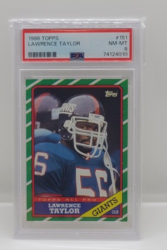 1986 Topps PSA 8 Mint Lawrence Taylor NY Giants #151 NFL Football Card ...