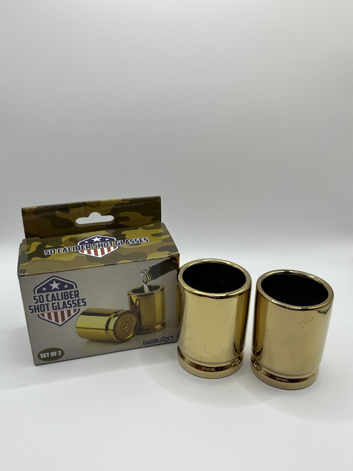 50 Caliber Set of 2 Shot Glasses Shaped like 50 Cal Bullets Christmas ...