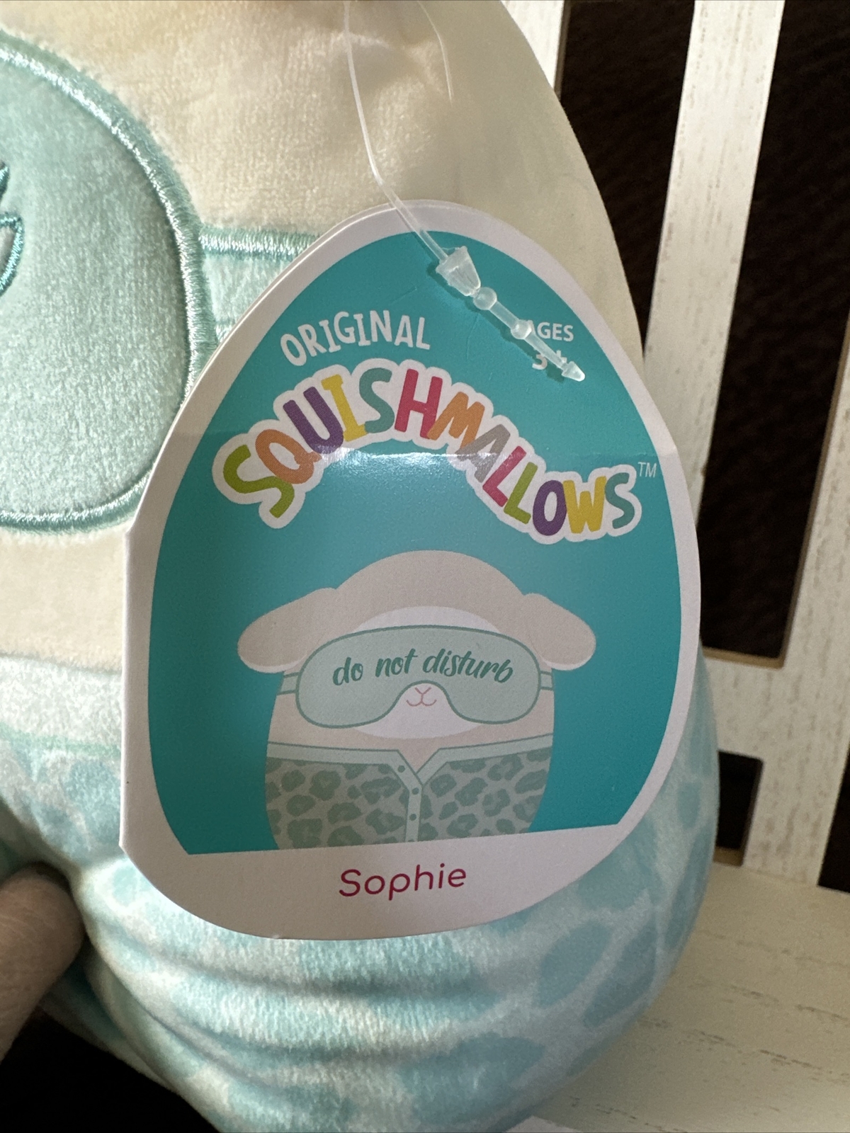 KellyToy Squishmallow 8" Sophie Lamb in Pajamas "Do Not Disturb" Sleep ...