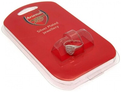 ARSENAL FC SILVER PLATED CRESTED RING COMPLETE IN BLISTER PACK AFC ...