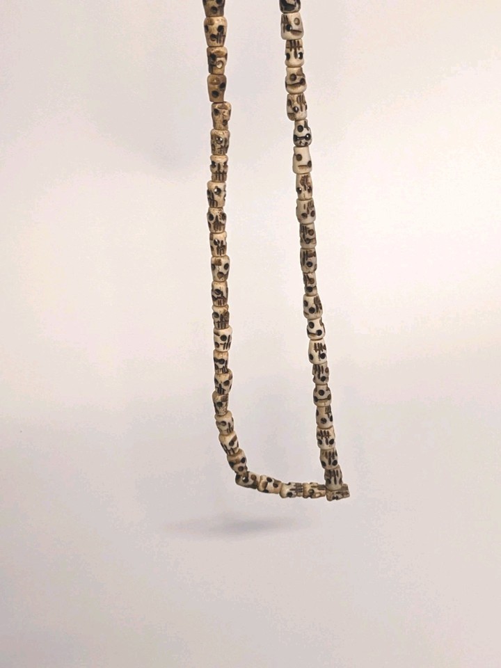 Vintage Hand Carved Skull rope Necklace Prayer Beads Buddhist | eBay UK