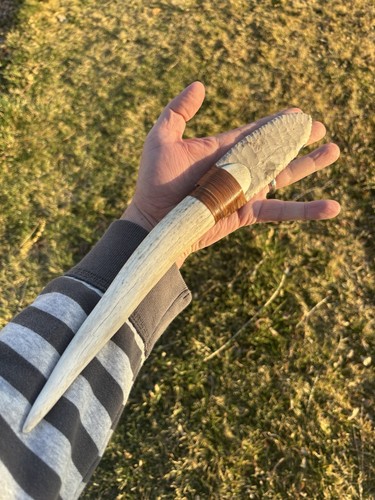 Elk Antler Flint Knapped Stone Spear Arrow Head Knife Blade Dagger ...