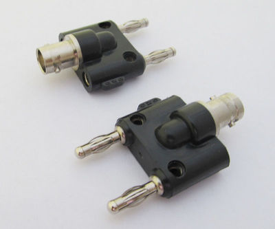 BNC Female Jack to Two Dual Banana Male Stack Plug Coaxial RF Adapter ...