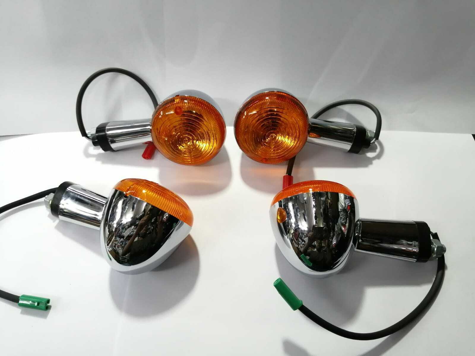 4X Indicator Turn Signal Light Chrome Body Fit For Enfield Meteor 350 ...