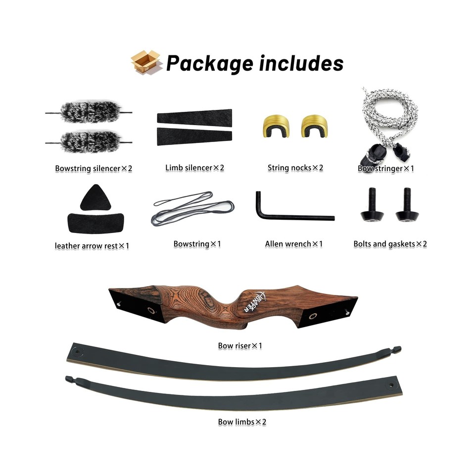 60 Inch Black Hunter Longbow 20-60 Lbs Archery Bow with Stringer Tool Right H... | eBay