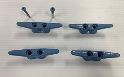 Nautical Decorative Cleats Powder Coated Key West Blue 6" w/Screws 4 ...