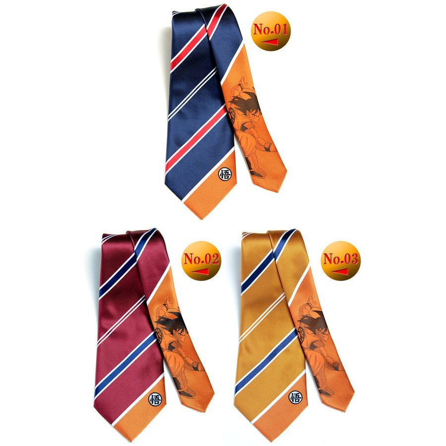 Dragon Ball Z Son Goku Neck Tie Stripe Orange Navy Blue Red Bandai ...