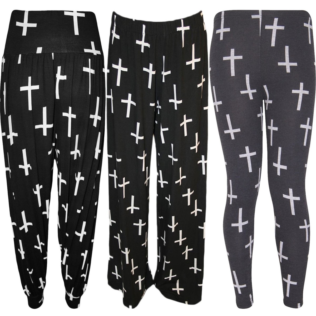 Cross Print Pants