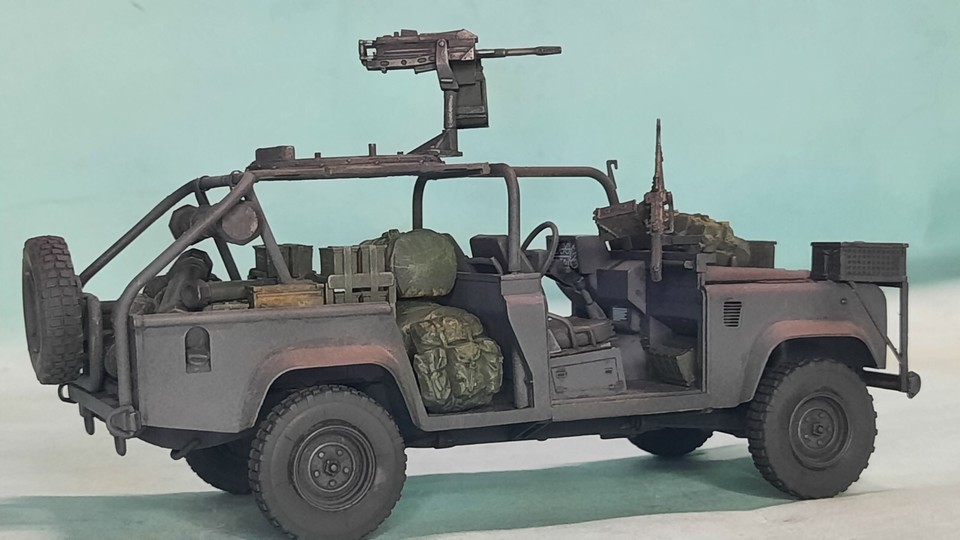 1/35 Built HobbyBoss RSOV Defender Land Rover M19 Grenade Launcher w ...