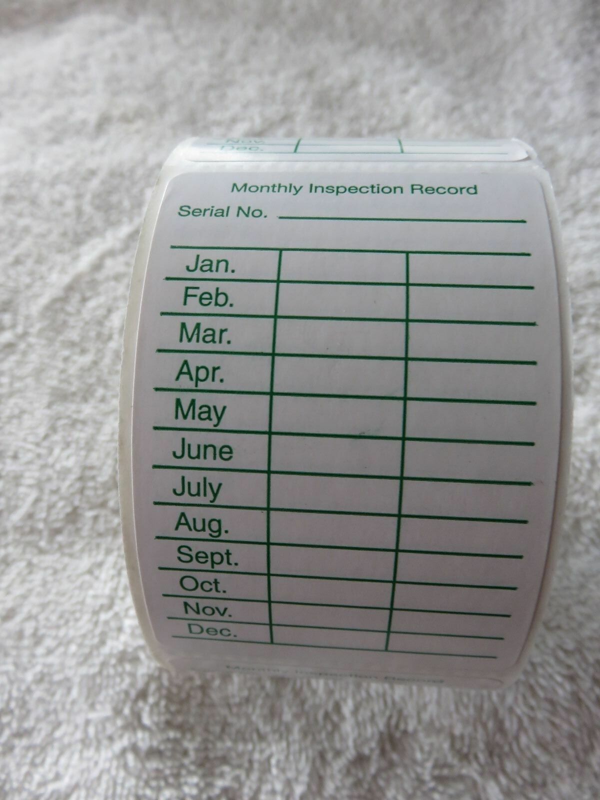 🔥🧯50 lot ADHESIVE PEEL & STICK MONTHLY INSPECTION/SIGN & DATE LABELS..2 ...