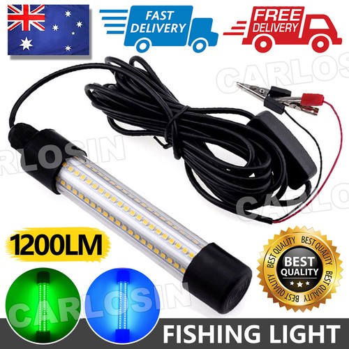 1200LM 12V LED Underwater Fishing Light Stick Squid Prawn Fish Attract ...