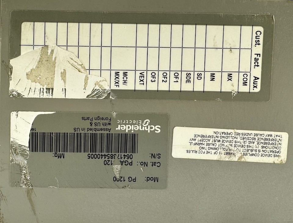 Square D PGA36120 3 Pole 1200 Amp 600Vac PowerPact I-Line Breaker | eBay