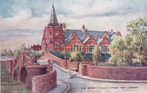 Artist Drawn, Dell Bridge & Village Schools, PORT SUNLIGHT, The Wirral ...