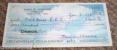 Mary Cheever Signed Check | eBay