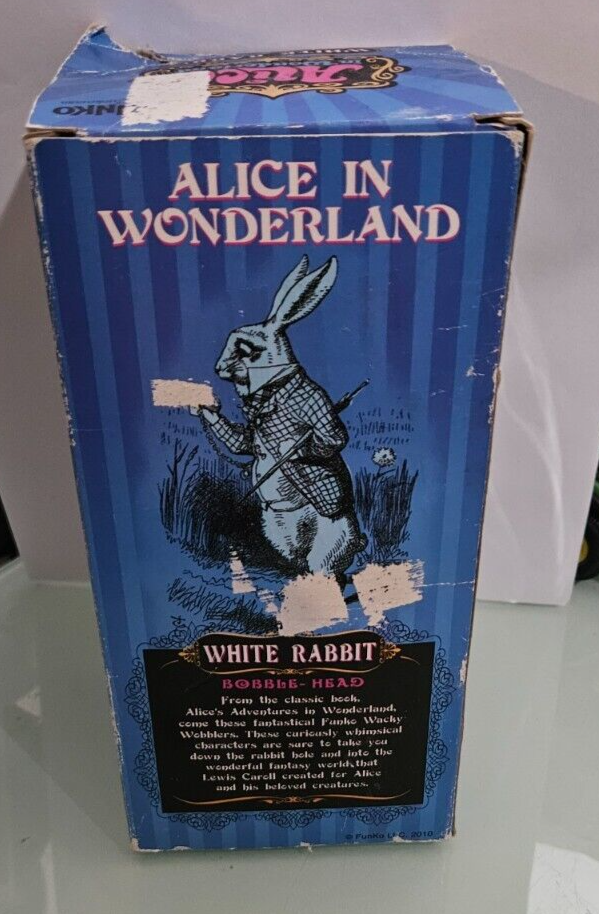2010 funko alice in wonderland WHITE RABBIT wacky wobbler bobblehead ...