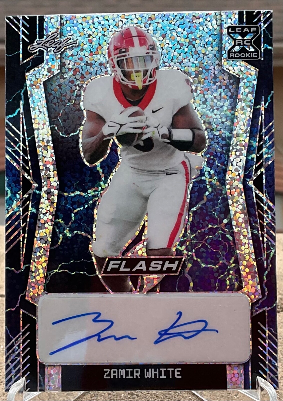 Zamir White 2022 Leaf Flash Shimmer Autograph Football Card 4/4 BA-ZW1 ...
