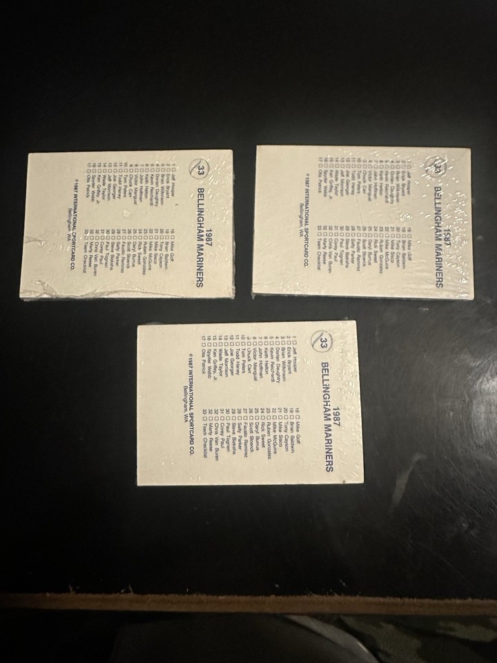 (3) Ken Griffey Jr 1987 Bellingham Mariners Sealed Sets, 1st Minor Team ...