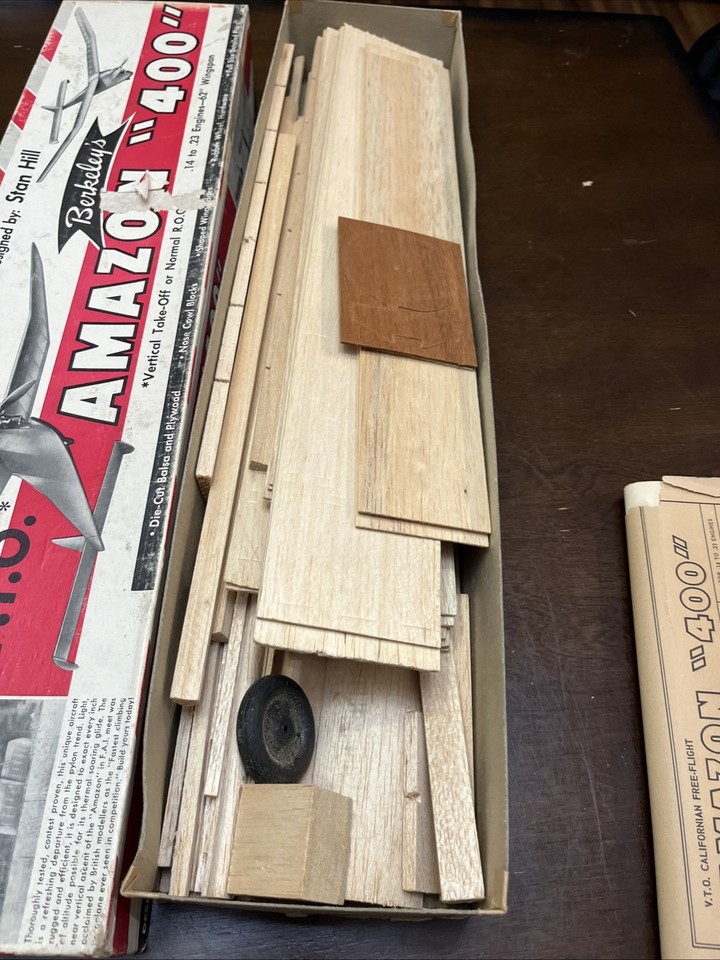 Berkeley’s VTO AMAZON 400 By Stan Hill Control Line Balsa Airplane Kit ...