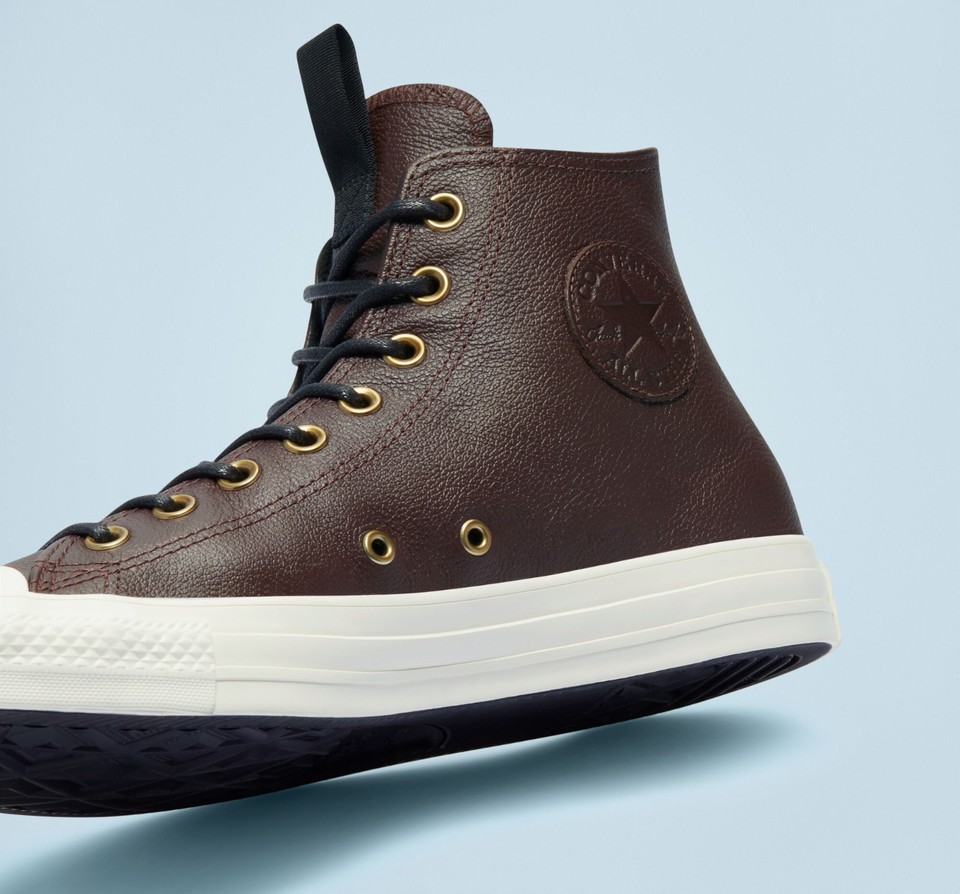 Converse Unisex Leather Chuck Taylor All Star Dark Root/Black/Egret ...
