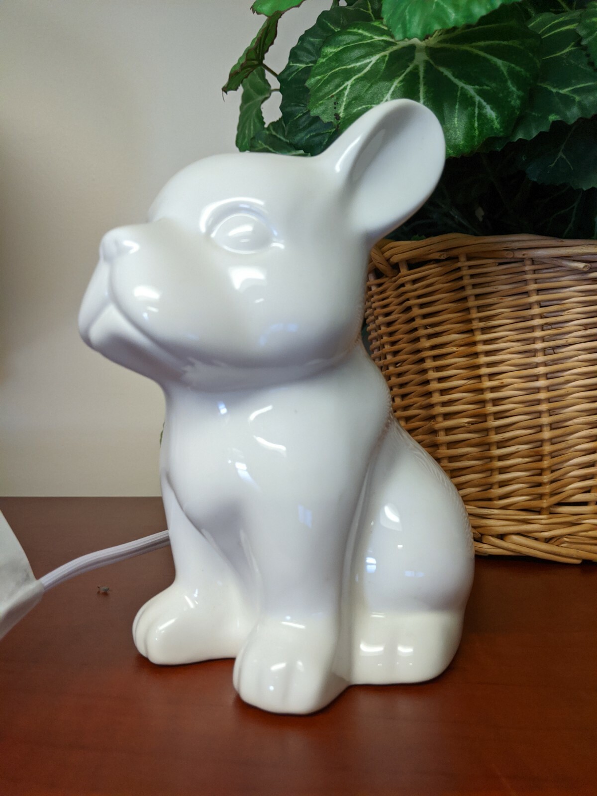 French Bulldog Boston Terrier Night Light Lamp White Ceramic 7” tall ...