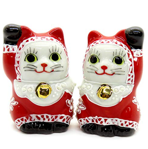 Maneki Neko Santaclaus Right & Left Hand Set Beckoning Lucky Cat ...