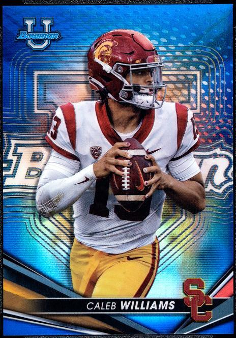 2022-23 Bowman's Best University - Caleb Williams #1 Blue Refractor ...