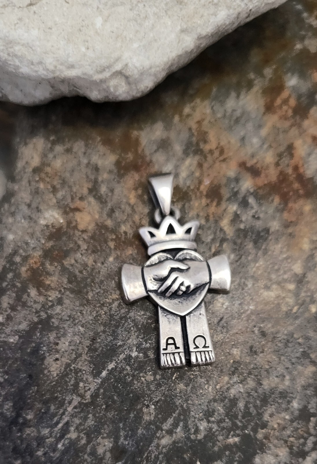 Retired James Avery Cross Alpha Omega Handshake Frien… - Gem