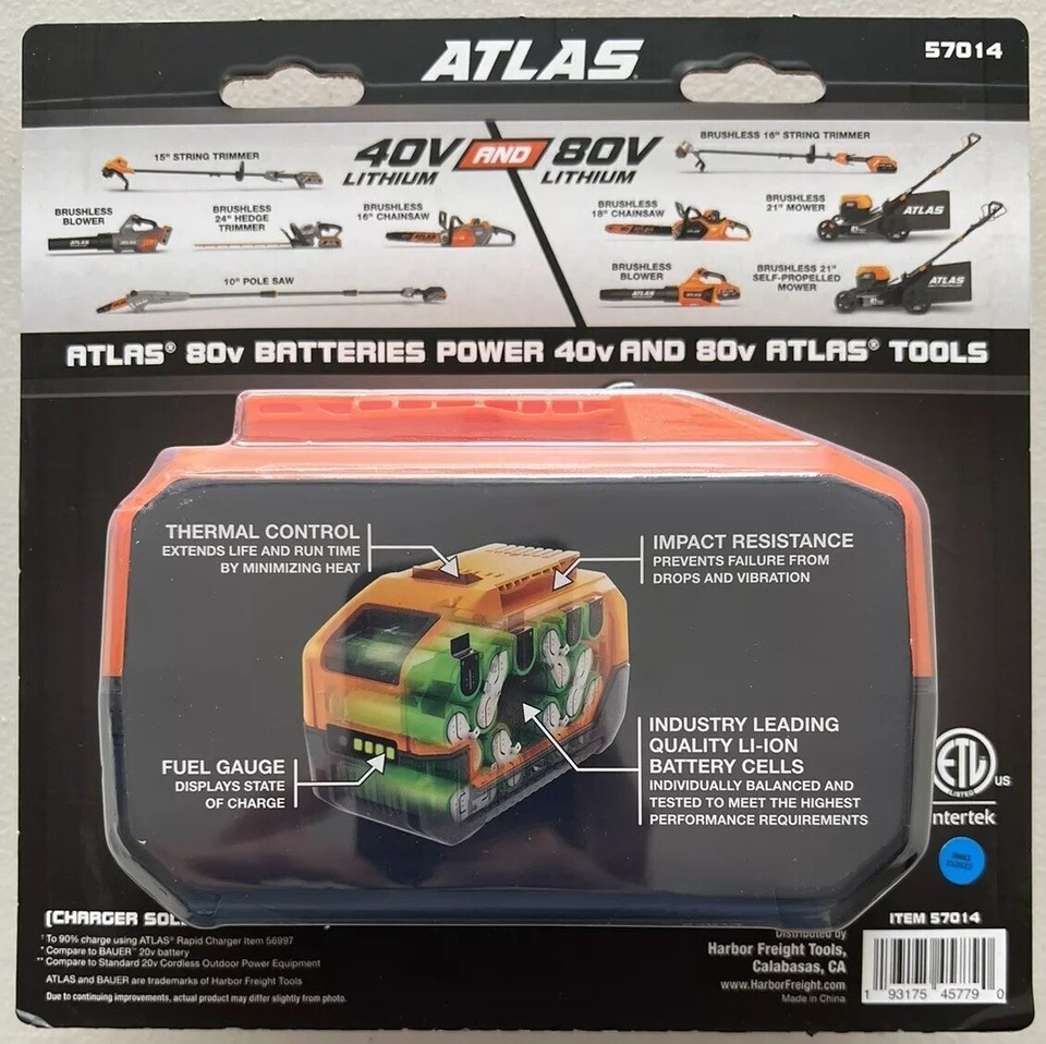 New ATLAS 80V 2.5 Ah and 40V 5.0 Ah Lithium-Ion Battery High ...